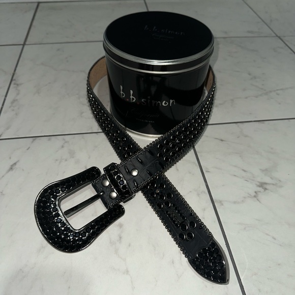 B.B. Simon | Accessories | Khayyam Black On Black Bb Simon Belt Size 34 | Poshmark